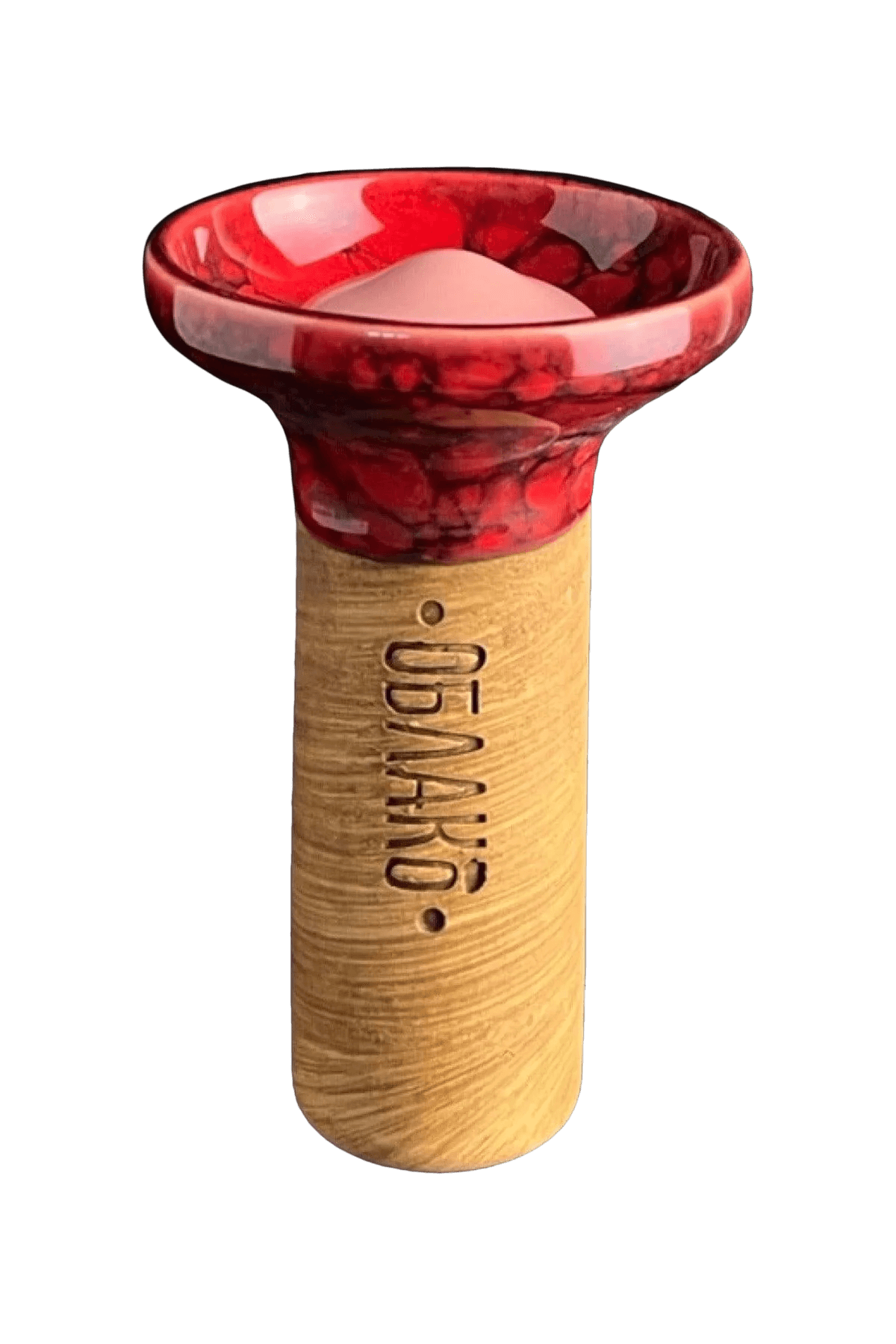 Bowl - Oblako Flow Light Pink on Marble Red